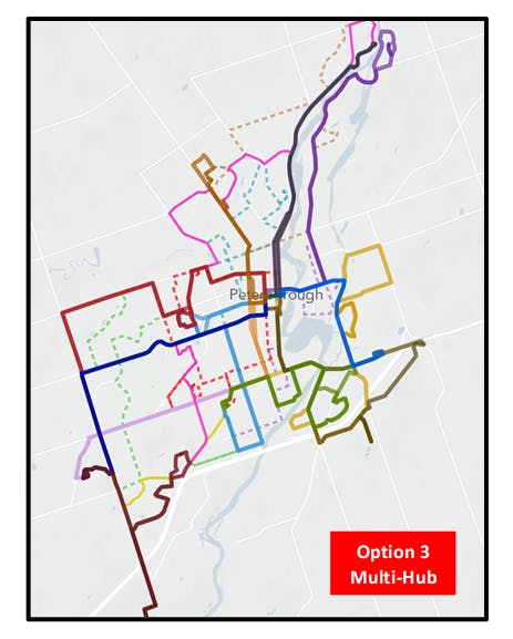 Route Network Option maps | Peterborough Transit Study | Connect ...